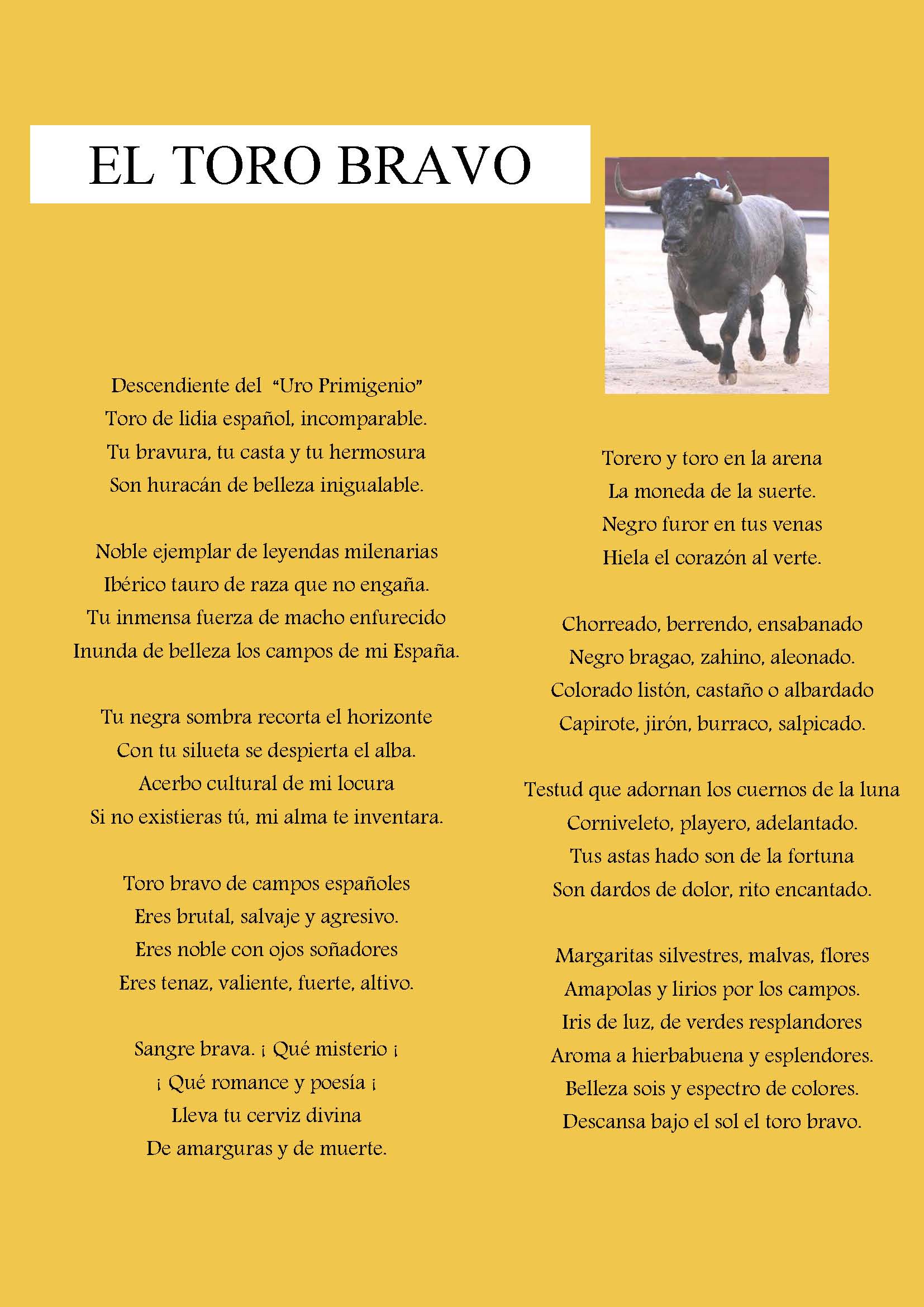 Poema «El toro bravo» – Los Sabios del Toreo