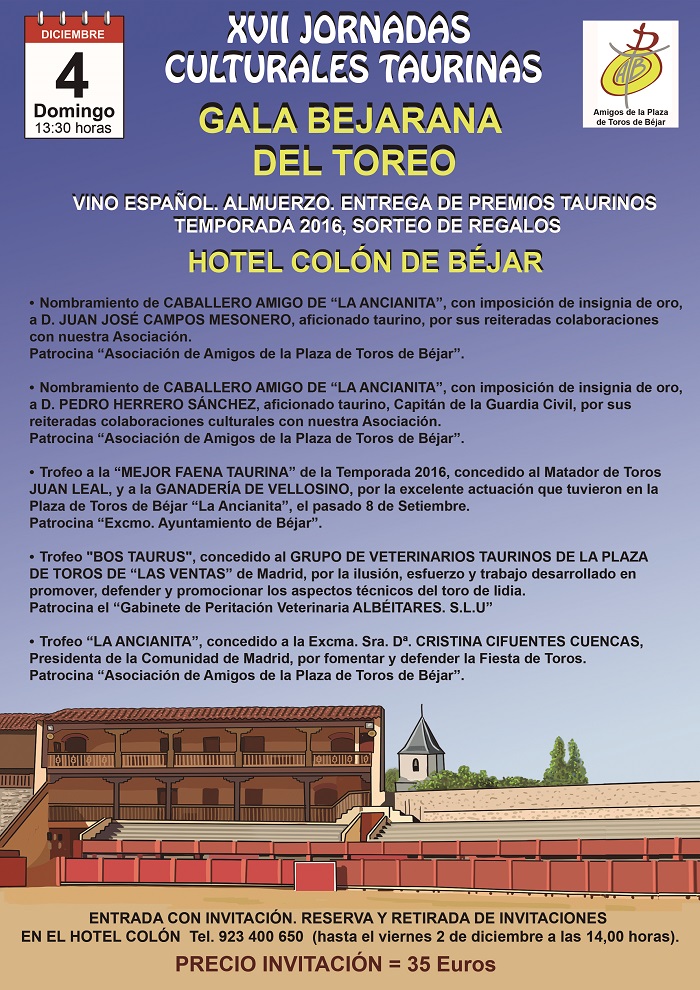 XVII Jornadas Culturales Taurinas – Gala Bejarana del Toreo – Los ...