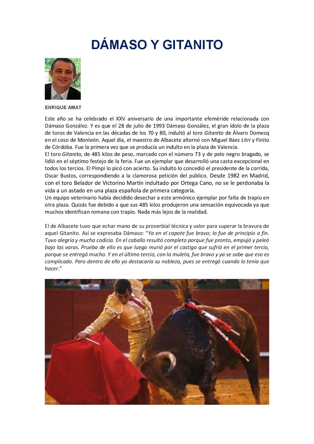 Dámaso y Gitanito – Los Sabios del Toreo