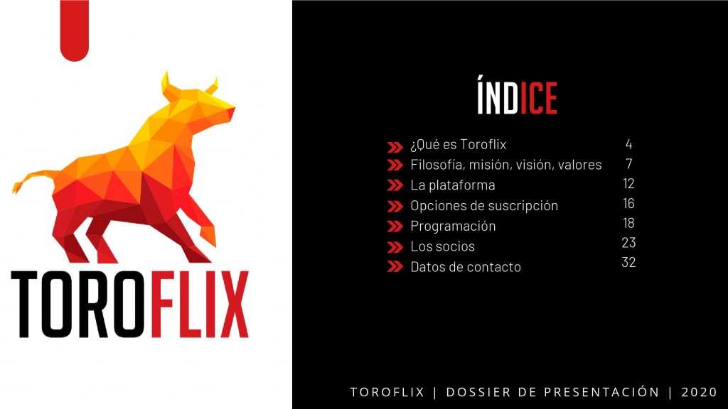 Dossier de presentación Toroflix – Para + info haz clic👆 🇪🇸 – Los ...