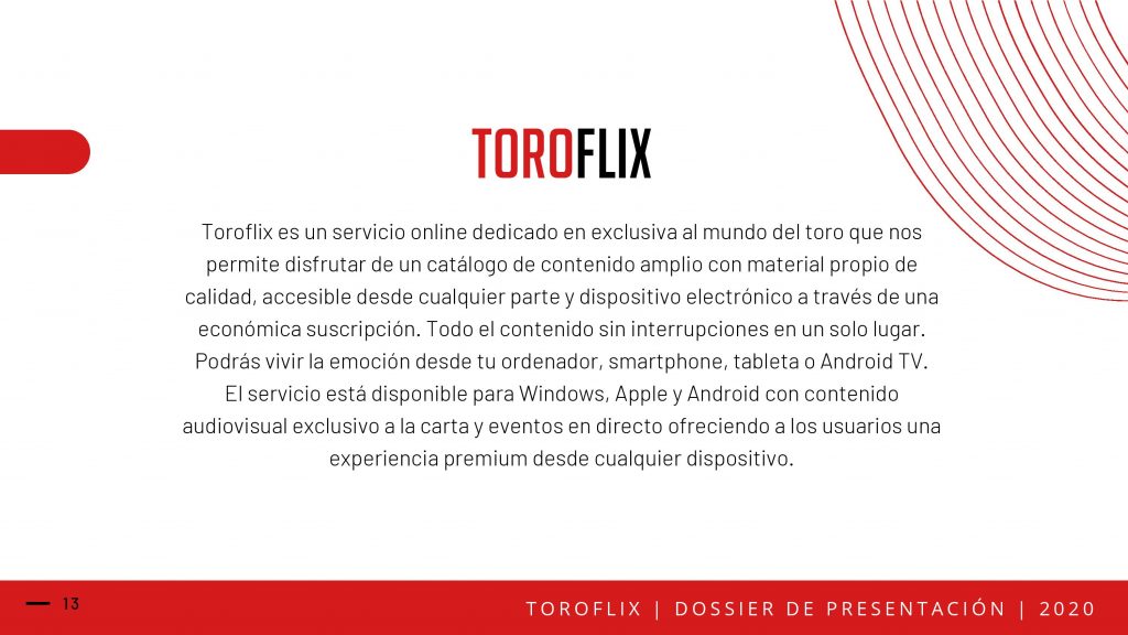 Dossier de presentación Toroflix – Para + info haz clic👆 🇪🇸 – Los ...
