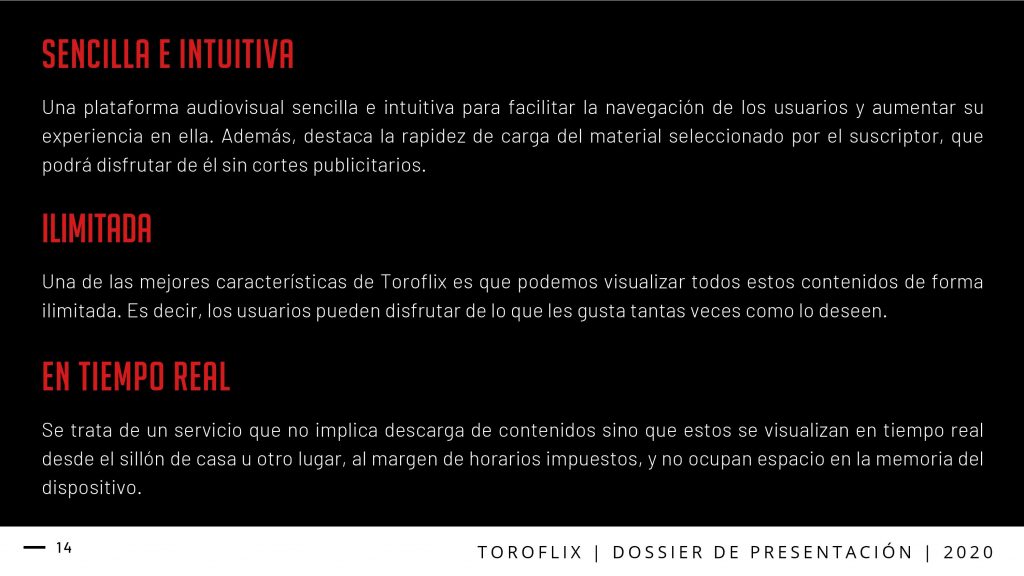 Dossier de presentación Toroflix – Para + info haz clic👆 🇪🇸 – Los ...