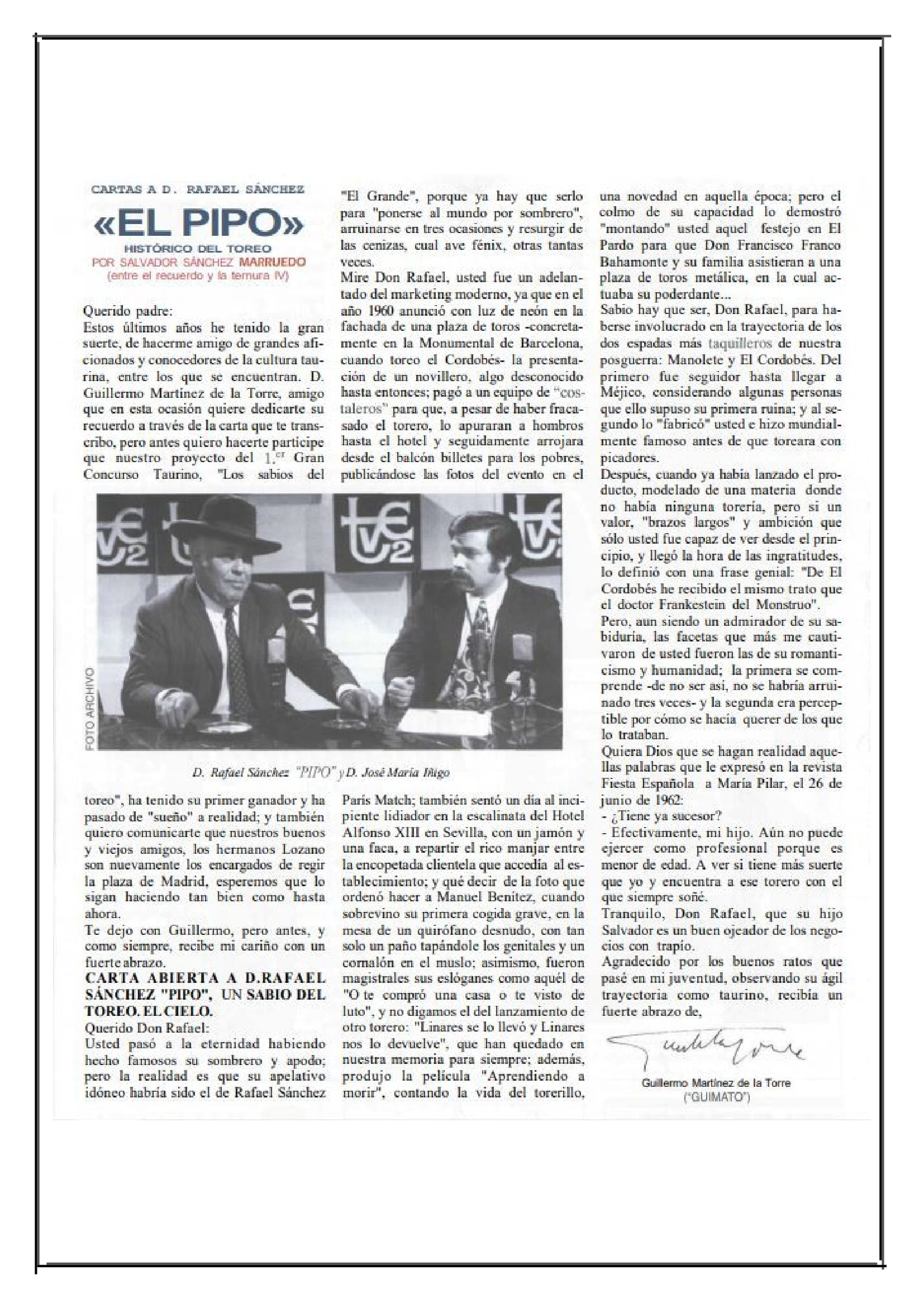 Cartas a «El Pipo». Entre el Recuerdo y la Ternura – Para + info haz ...